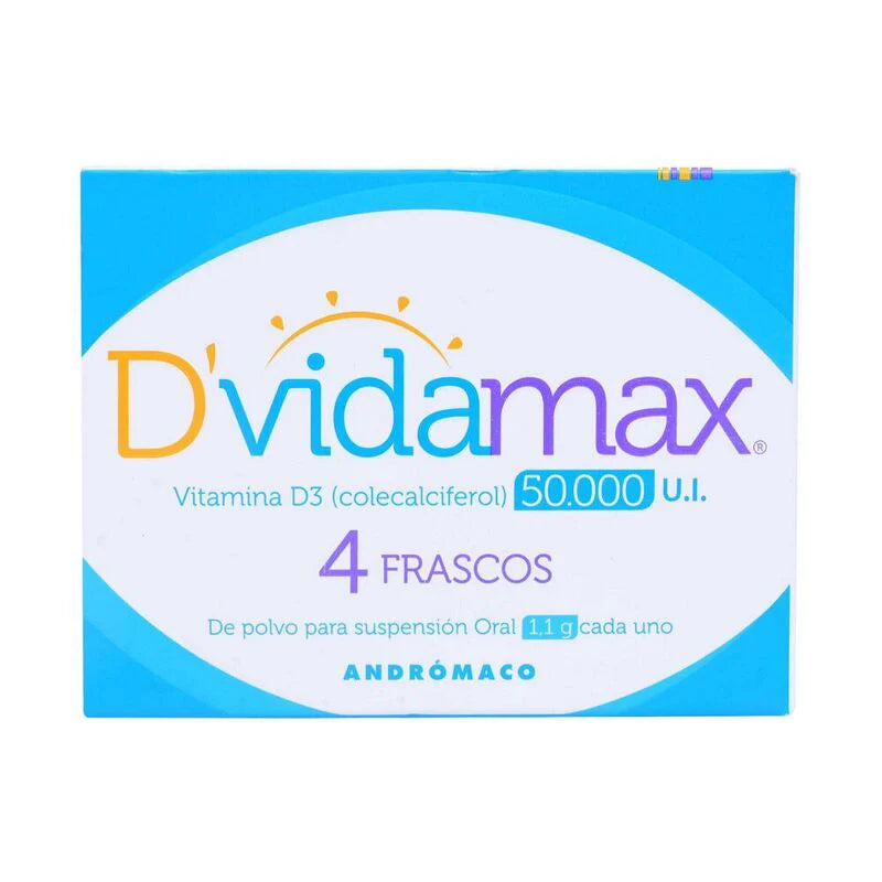 D'vidamax 50.000 U.I. polvo para suspensión oral 1,1gr 4 frascos