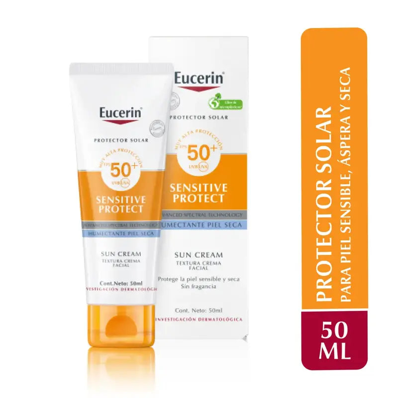 Eucerin Protector Solar Sensitive Protect FPS 50+ humectante piel seca